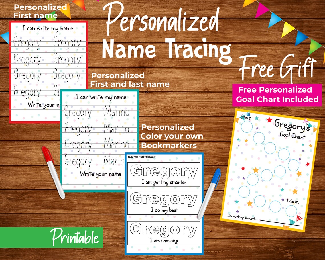 Name Tracing Practice Sheets Custom Name Writing Worksheet | Etsy
