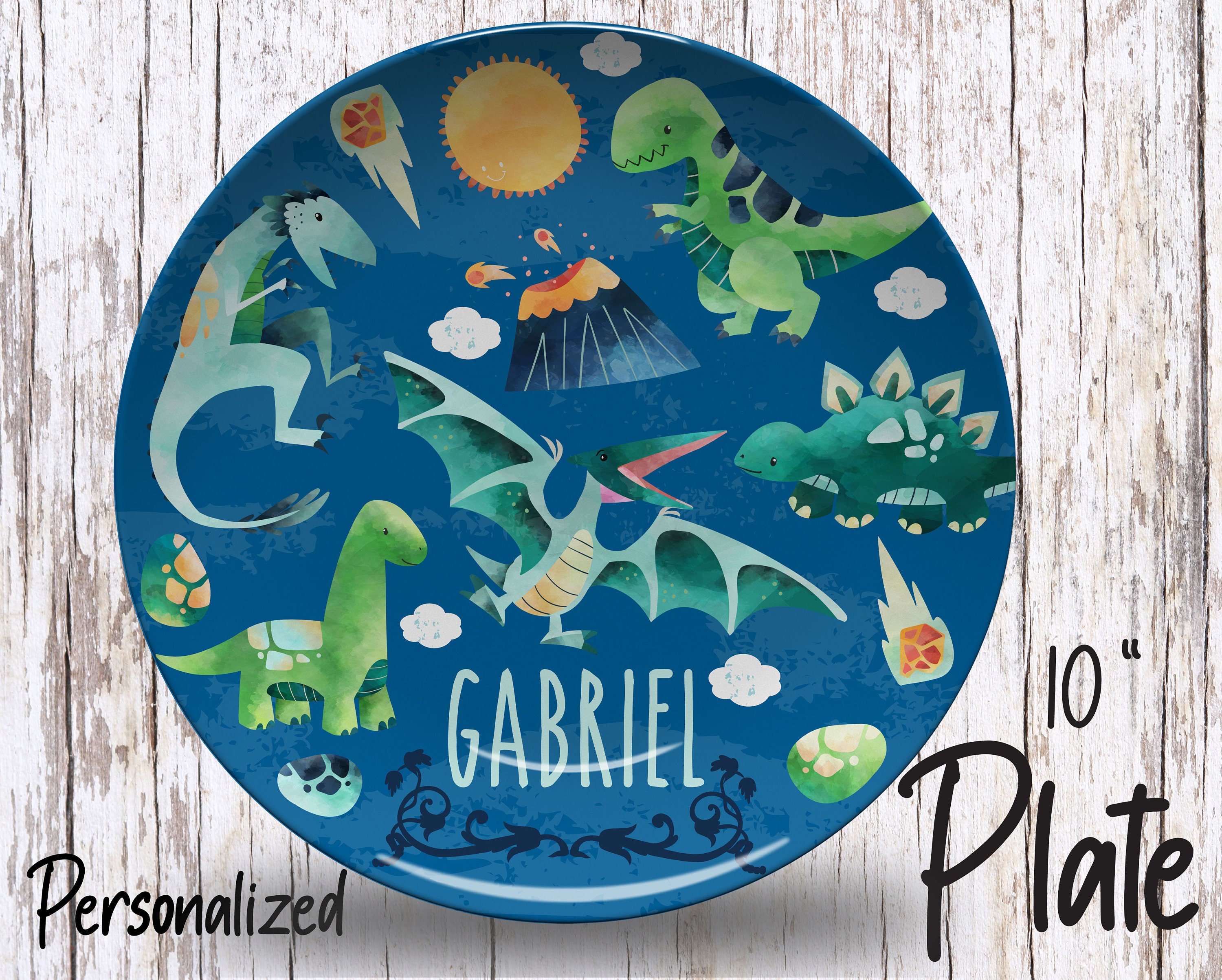 Personalized Dinosaur Plate/custom Plates for Kids/ Dinosaur - Etsy