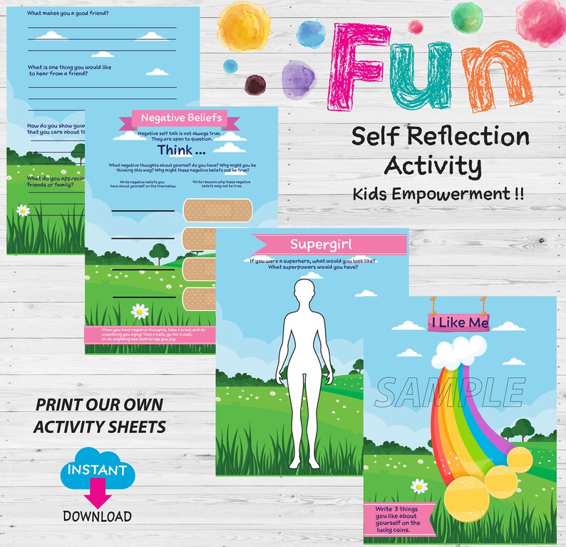 Self-esteem Workbook Rainbow Girls Diary Activity Printouts - Etsy