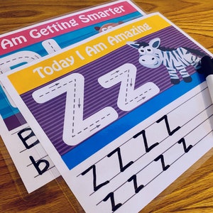 Alphabet Tracing Printable, Alphabet Mats, Writing Practice, Pre-k-2 ...
