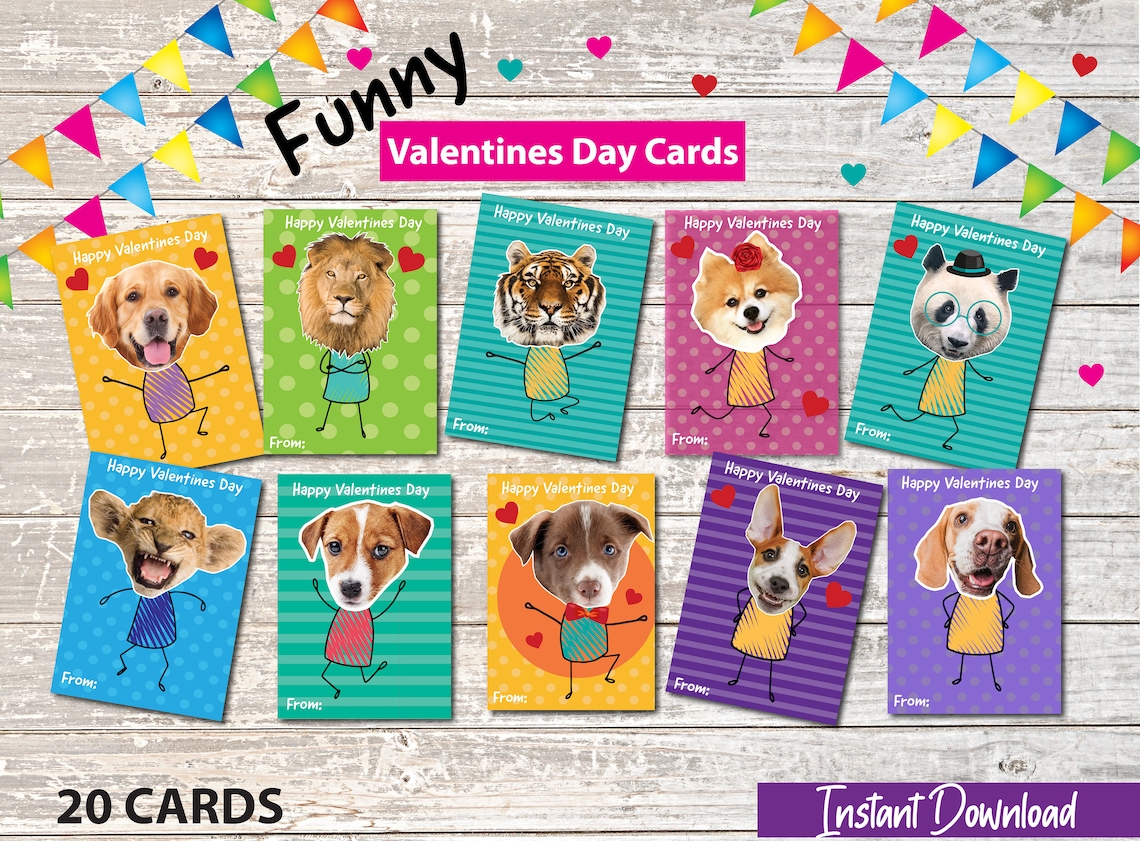 Printable Funny Valentine's Day Cards/classroom - Etsy