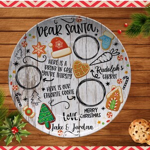 Cookies for Santa/personalized Santa Cookie Platter/kids Holidaycookie ...