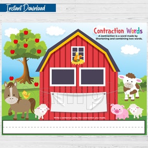 Contraction Activity, Learning to Read, Spelling Practice, Printable ...