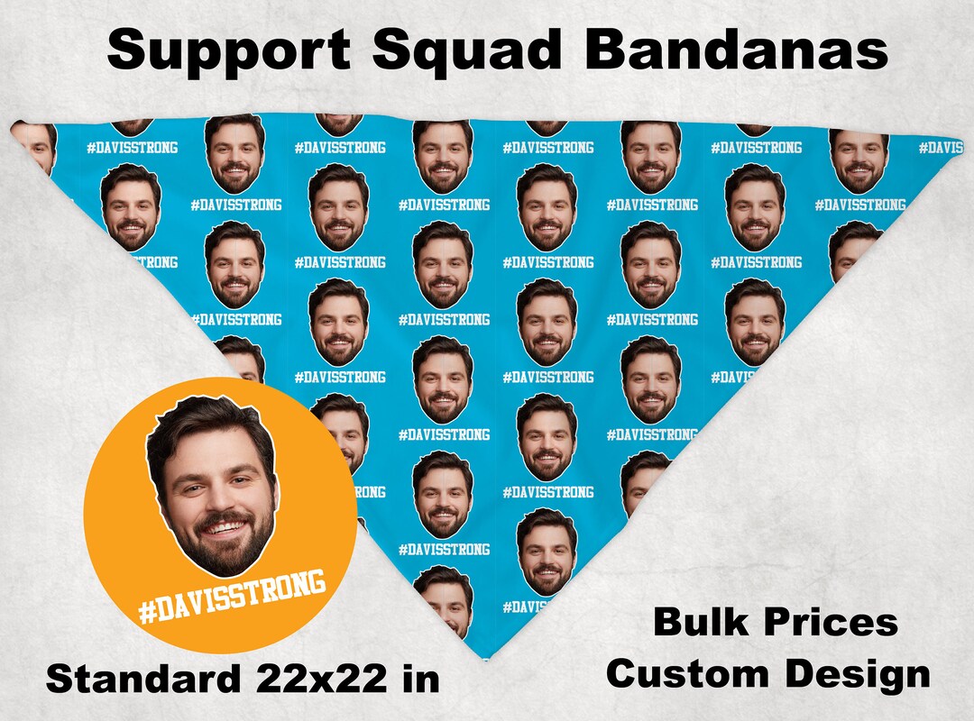 Support Squad Bandana/support Team Bandana/breast Cancer/cancer Ribbon ...
