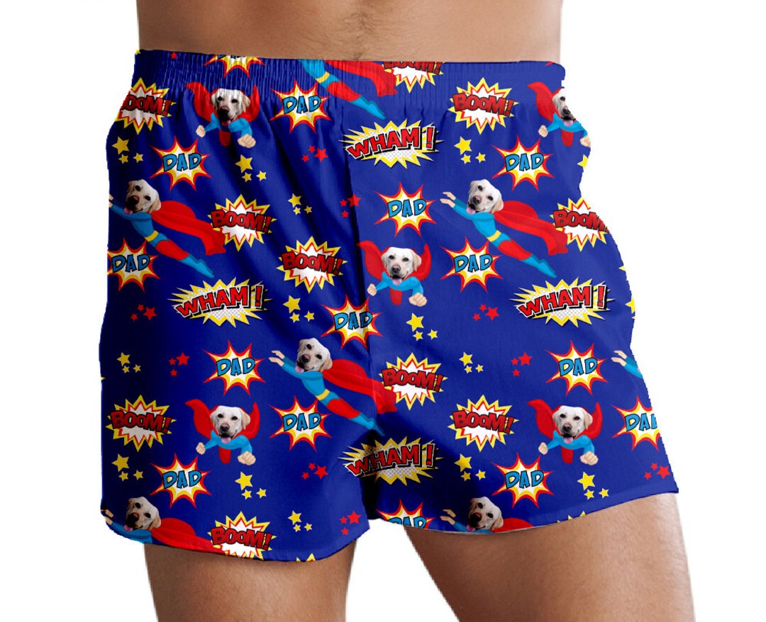 Super Dog Face Boxers, Dog Face Boxer Shorts, Mens Photo Boxers, Pet ...
