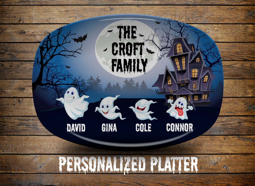 Halloween Platter, Funny Ghost Platter, Halloween Plate, Personalized ...
