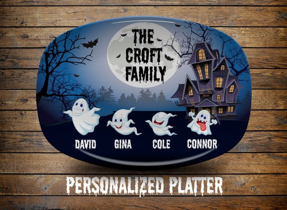 Halloween Platter, Funny Ghost Platter, Halloween Plate, Personalized ...