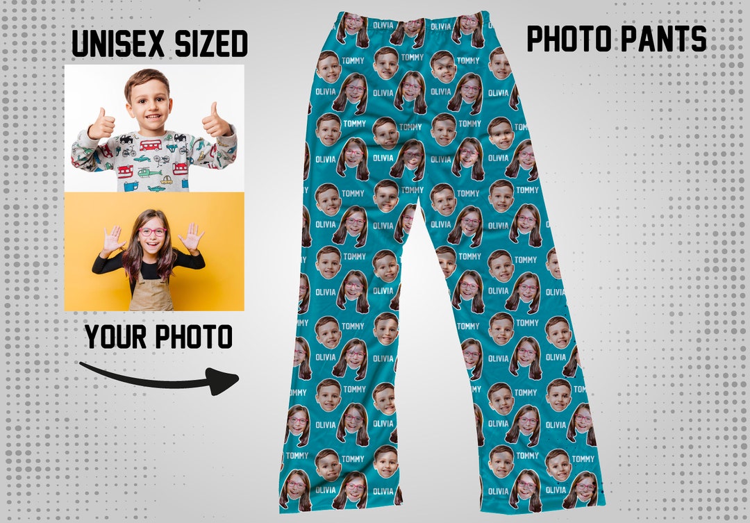 Face Pants, Custom Photo Pajama Pants, Kids Face on Pants, Pet Face ...