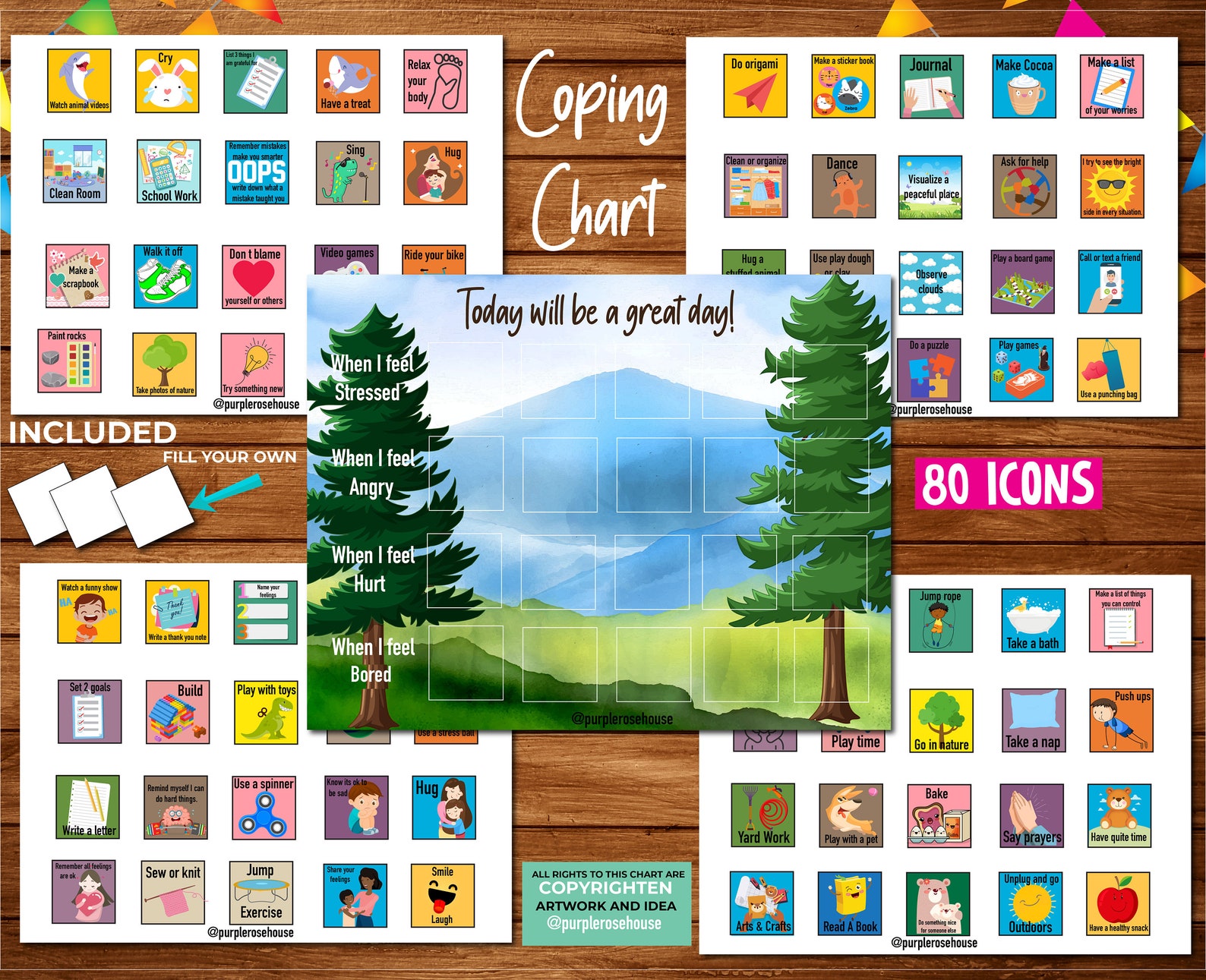 Daily Coping Chart, Home Behavior Management, Coping Skills, Homeschool ...