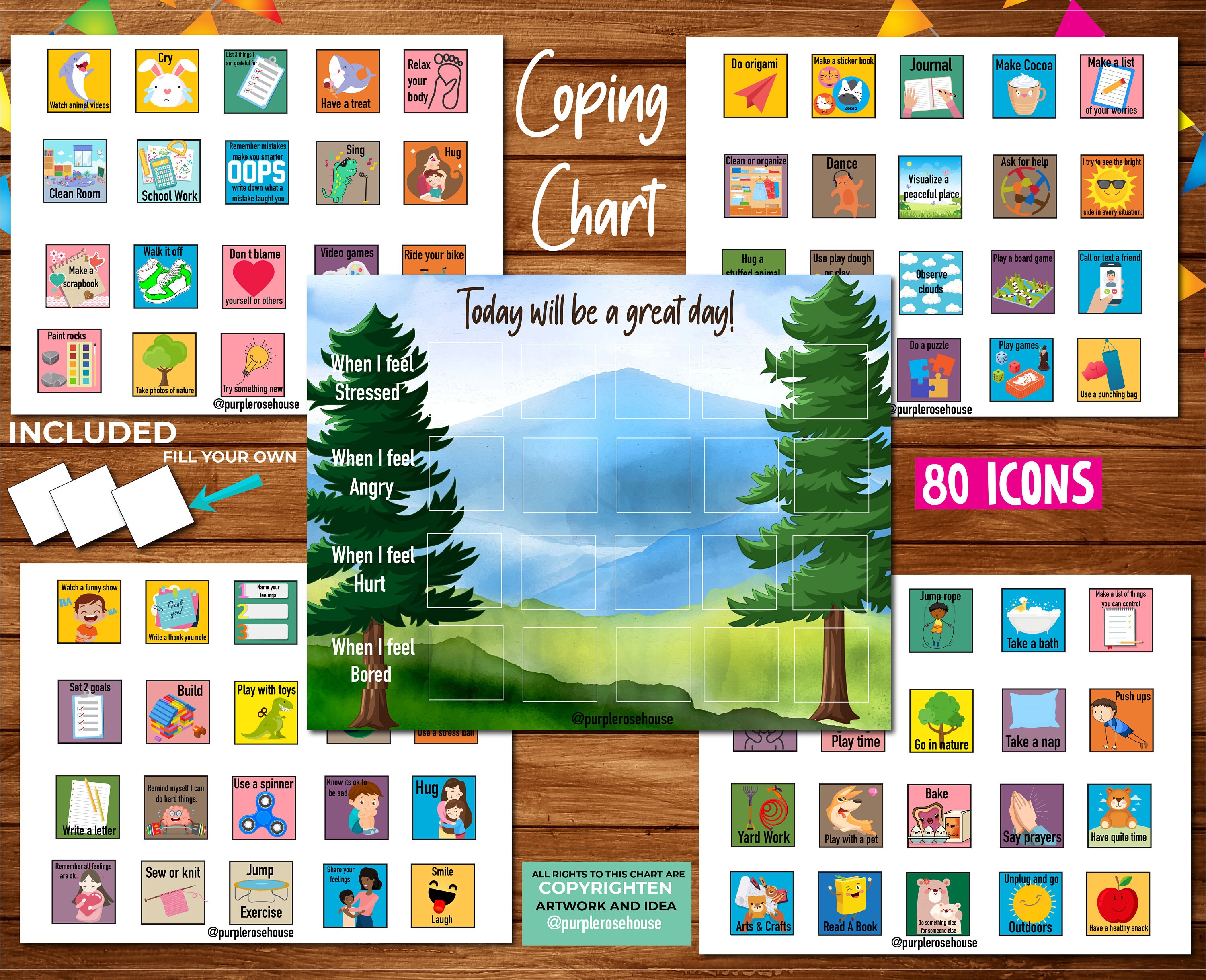 Daily Coping Chart, Home Behavior Management, Coping Skills, Homeschool ...