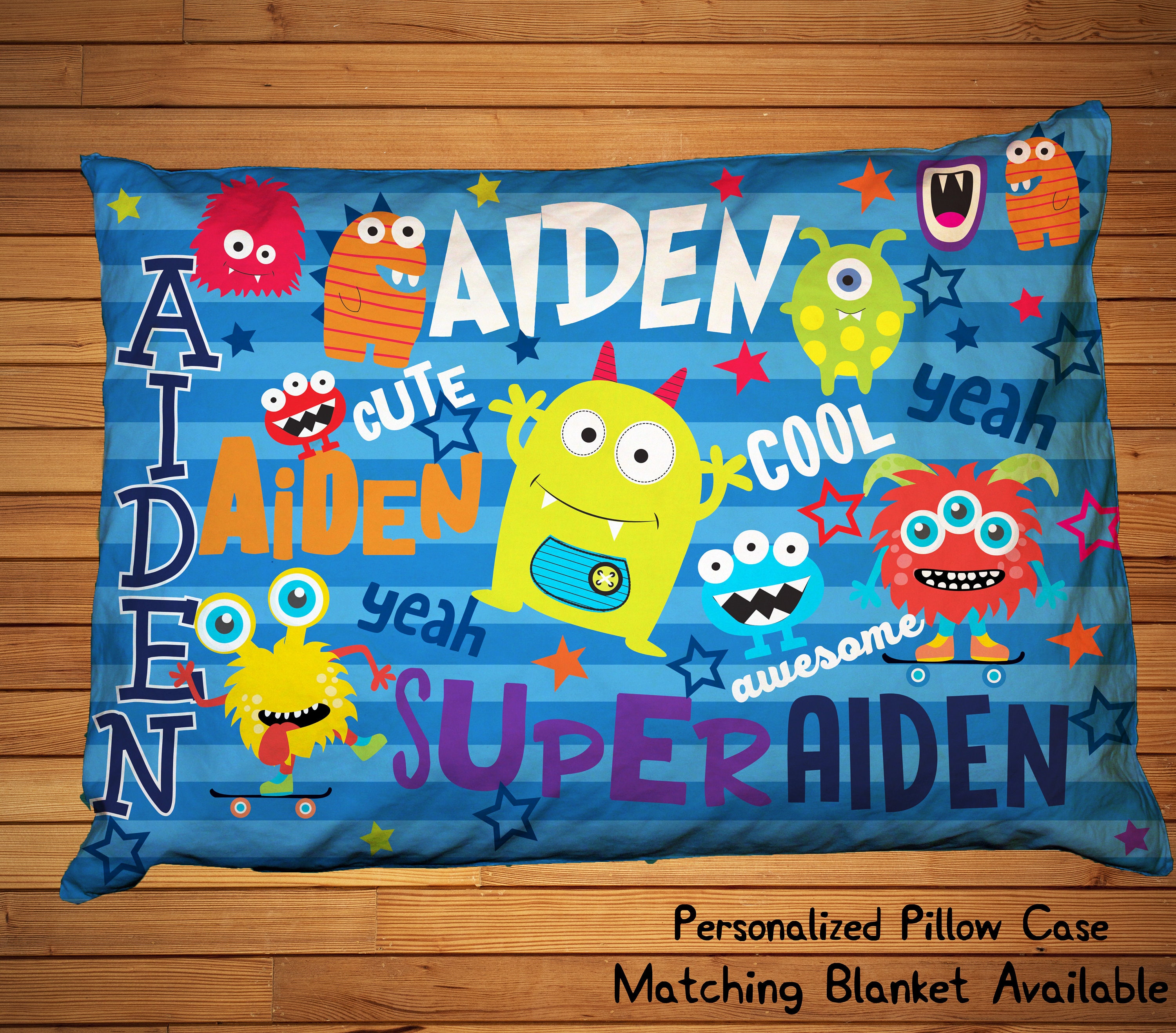 Monsters Pillowcase Cute Monsters Pillowcase Boys - Etsy