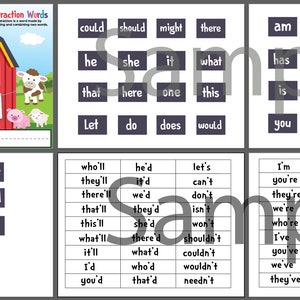Contraction Activity, Learning to Read, Spelling Practice, Printable ...