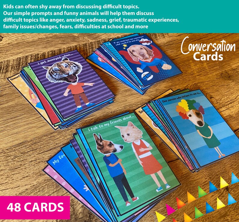 Conversation Cards Sentence Completion Therapy Games Coping - Etsy