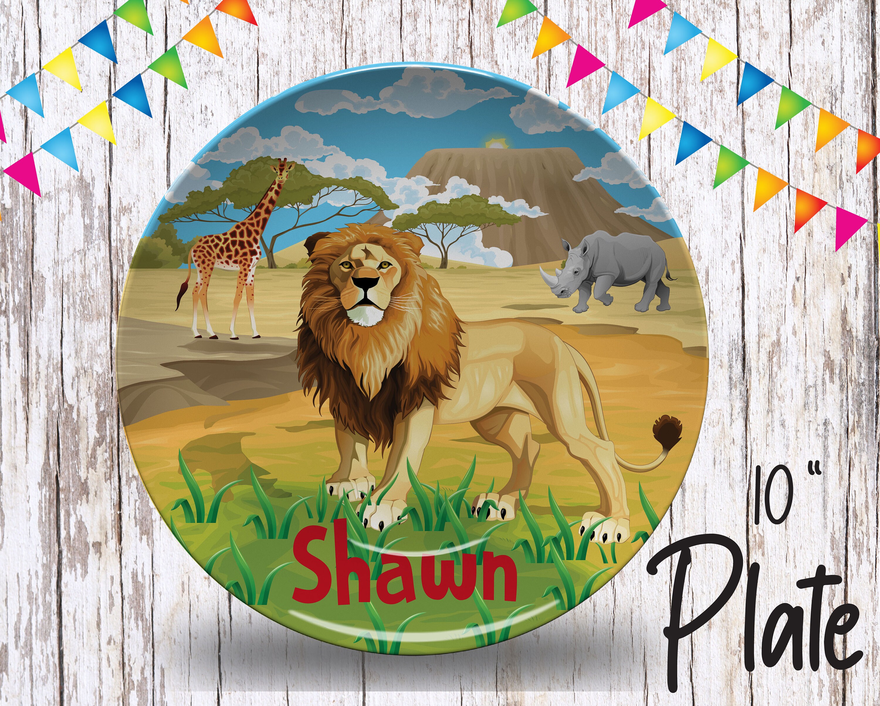 Personalized Safari Plates/plate for Kids/safari Animal Dinnerware ...