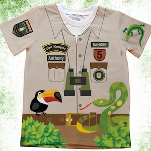 Ranger Dress up Shirt/personalized Ranger T-shirts/kids Zoo Keeper ...