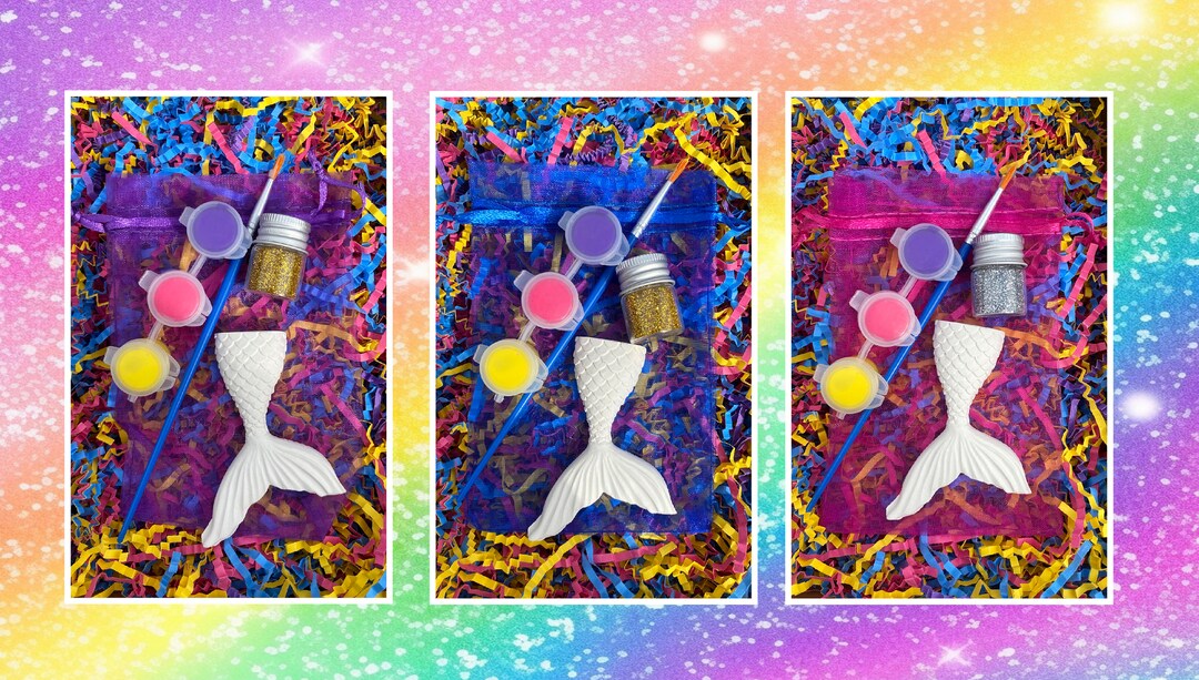 Mermaid Craft Gift Set/paint Craft Kit in Organza Gift Bag/unique Party ...