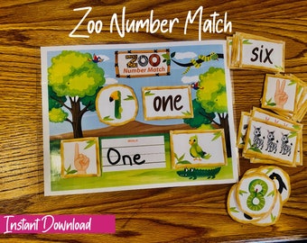 Number Match Puzzle 1 10 Learn to Count Preschool Math Activity - Etsy