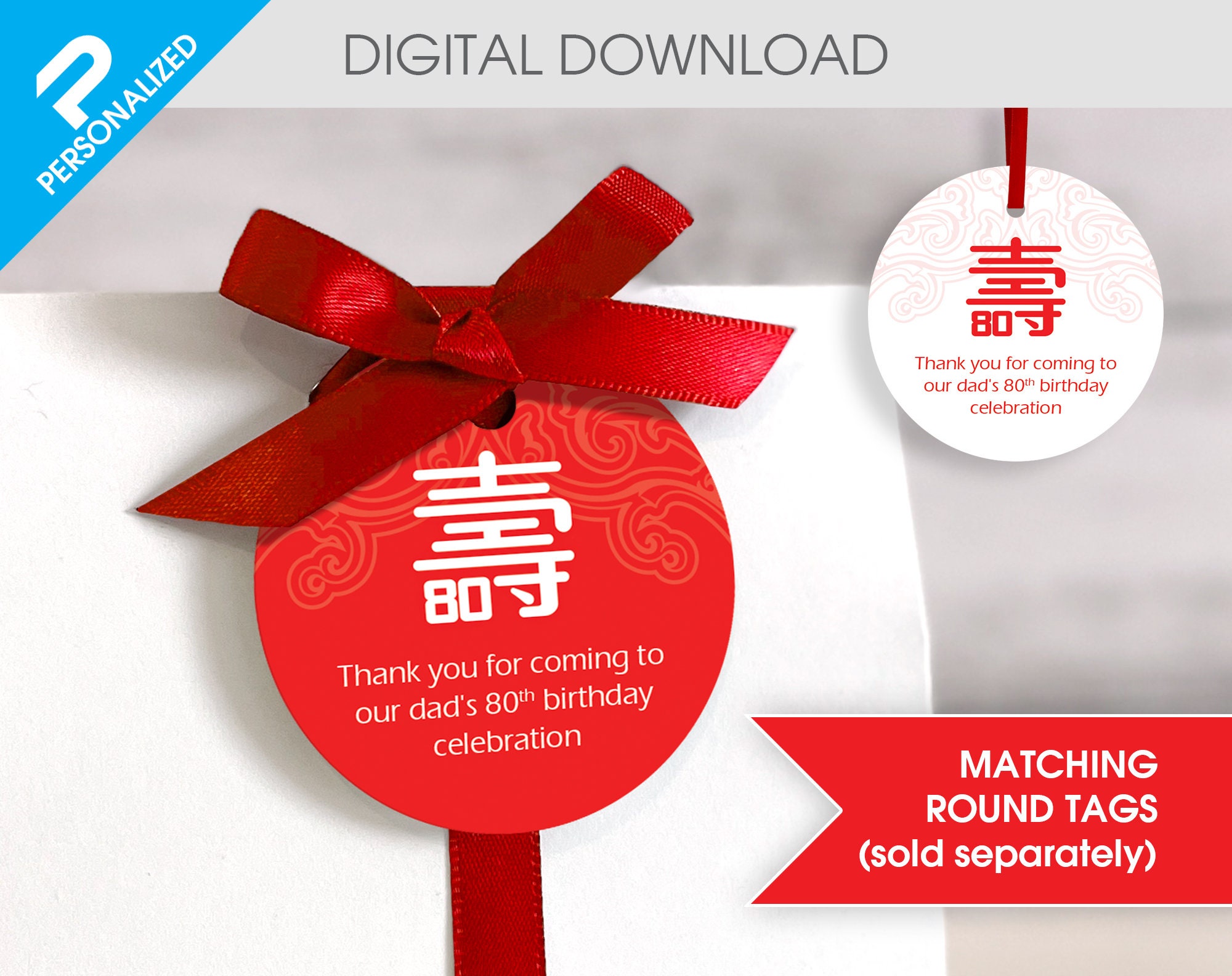 Chinese Birthday Bilingual Menu Cards Longevity Sign Chinese and ...