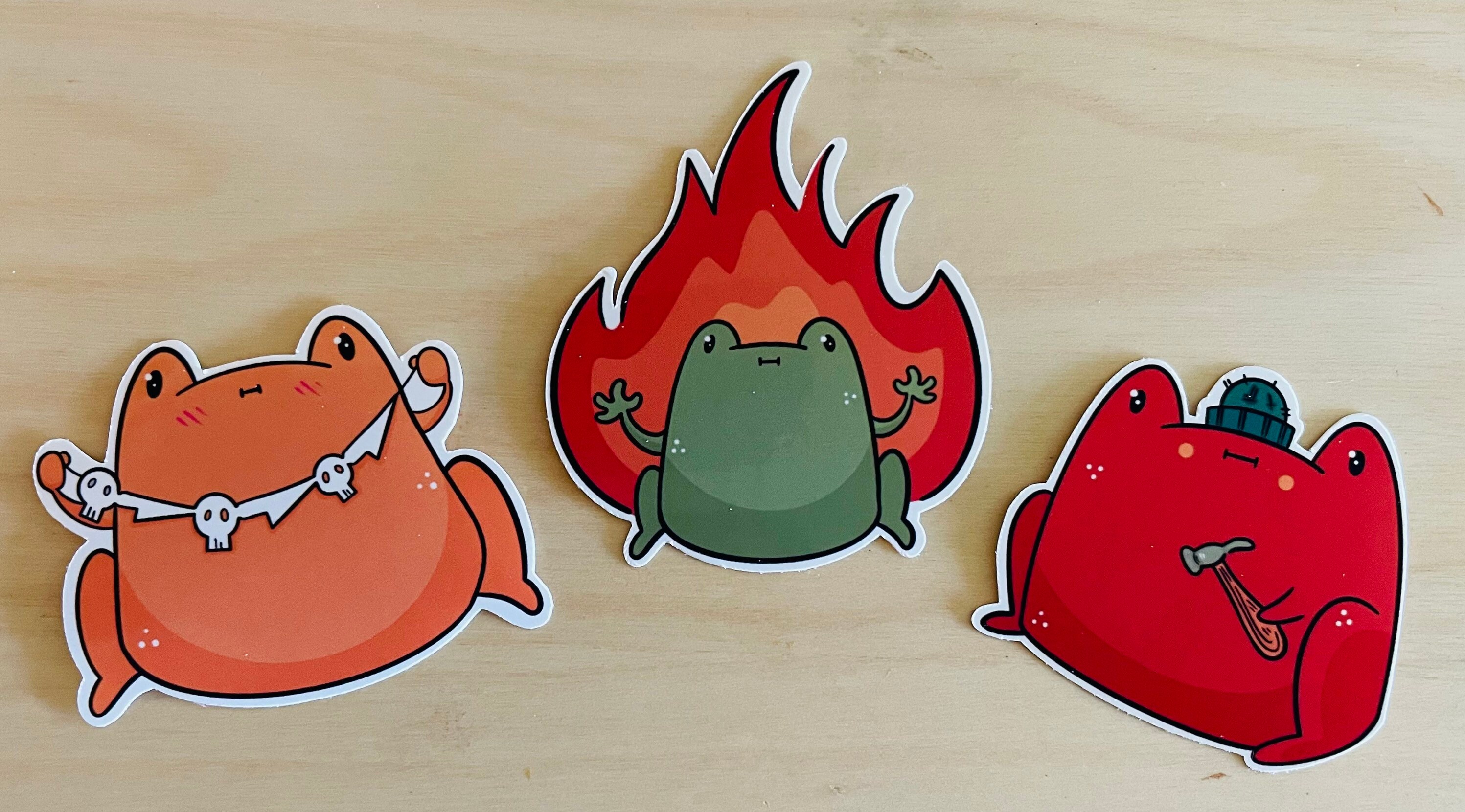 3-pack Frogs of Anarchy Large Durable Waterproof Vinyl Animal Stickers ...