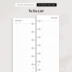 HP Skinny Mini to Do List Printable Planner Insert Digital Download - Etsy