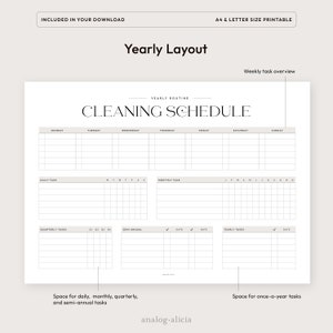 Aesthetic Cleaning Schedule Checklist Printable | Editable Cleaning ...