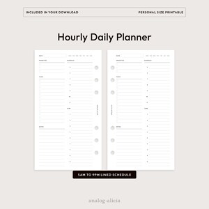 D01 | Personal Hourly Daily Planner Printable Insert | Routine Planner ...