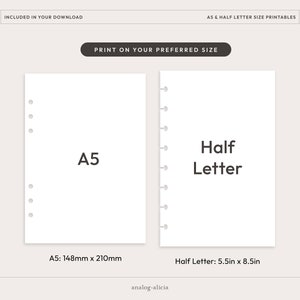 A5/half Letter 2 Days per Page Daily Printable With Schedule and Task ...