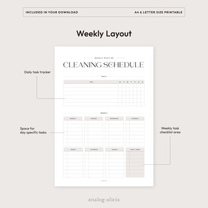 Aesthetic Cleaning Schedule Checklist Printable | Editable Cleaning ...