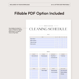 Aesthetic Cleaning Schedule Checklist Printable | Editable Cleaning ...
