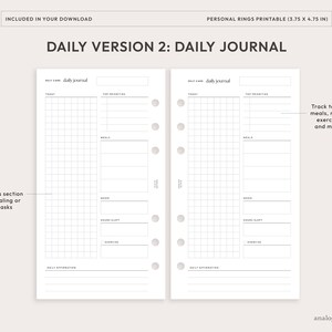 Personal Daily Planner & Journal Self Care Planner Printable Set of 2 ...