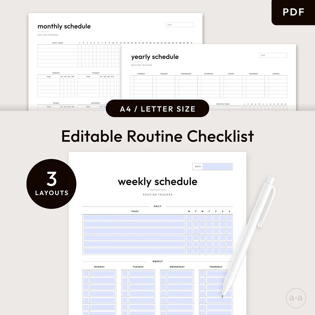Minimalist Routine Checklist | Editable Home Cleaning Schedule | Home ...