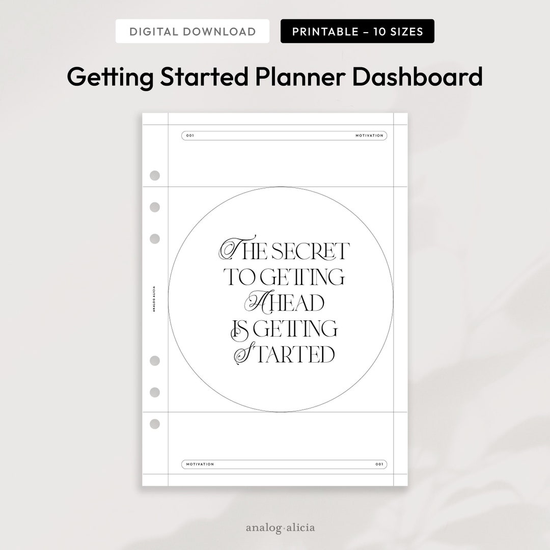 Getting Started Printable Planner Dashboard Minimalist Planner ...