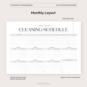 Aesthetic Cleaning Schedule Checklist Printable | Editable Cleaning ...