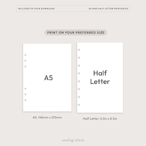 A5/half Letter Fillable Floral Section Covers and Editable Table of ...