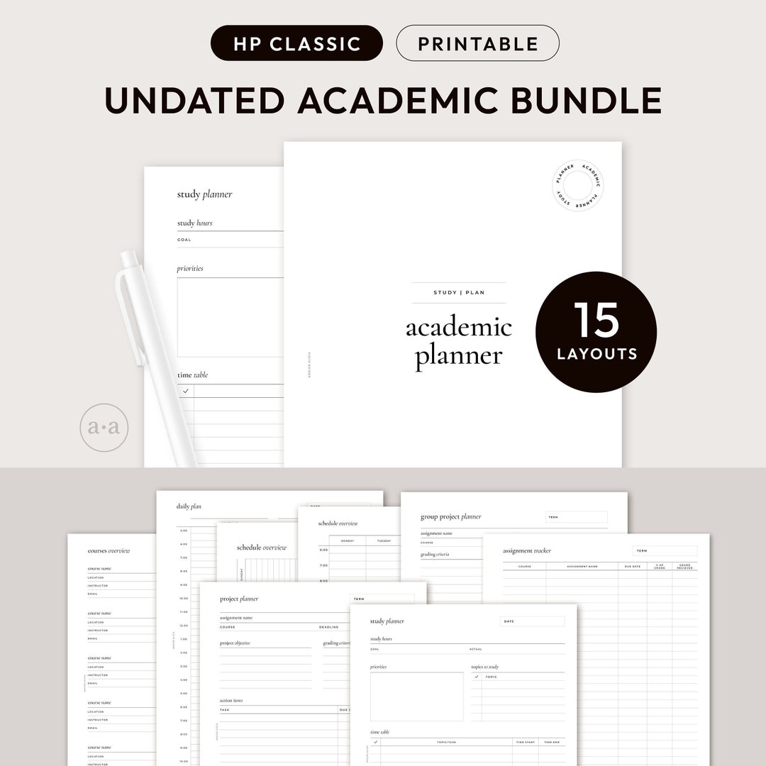 HP Classic Academic Planner Printable for College Students | HP Classic ...