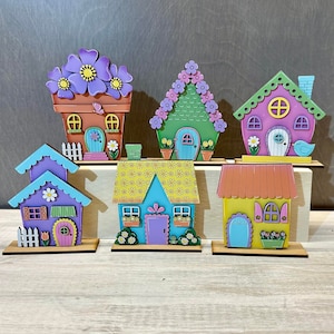 Spring Village, Custom Houses, Seasonal Decor, Bundle or Individual ...