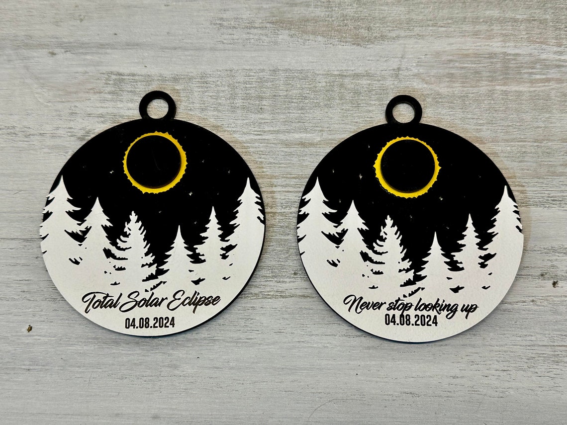 2024 Solar Eclipse Ornament, Eclipse Keepsake, April 8 2024 Solar ...
