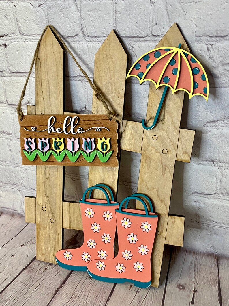 Spring Interchangeable Fence Farmhouse Decor Seasonal Decor | Etsy