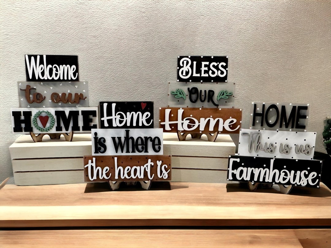 Home Word Stacker Signs, Farmhouse Style Tray, Everyday Decor - Etsy