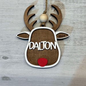 Personalized Reindeer Ornament, Handmade 2024 Ornament, Christmas Decor ...