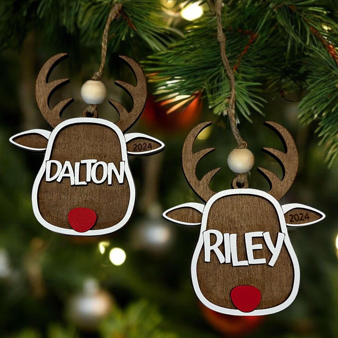 Personalized Reindeer Ornament, Handmade 2024 Ornament, Christmas Decor ...