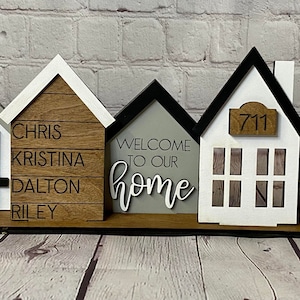 Personalized Family Sign, Custom Standing House Centerpiece, Farmhouse ...