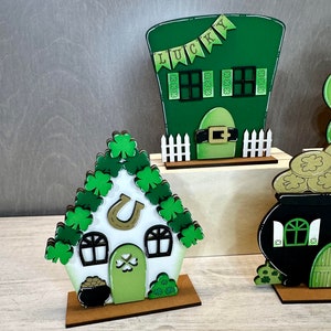 St Patrick's Day Village, Custom Houses, Seasonal Decor, Bundle or ...