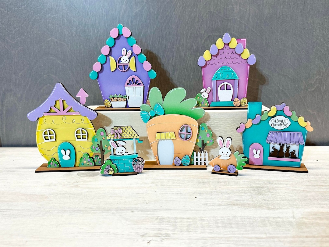 Easter Village, Custom Houses, Seasonal Decor, Bundle or Individual ...
