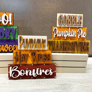 Fall Word Stacker Signs, Farmhouse Style Tray, Seasonal Decor - Etsy