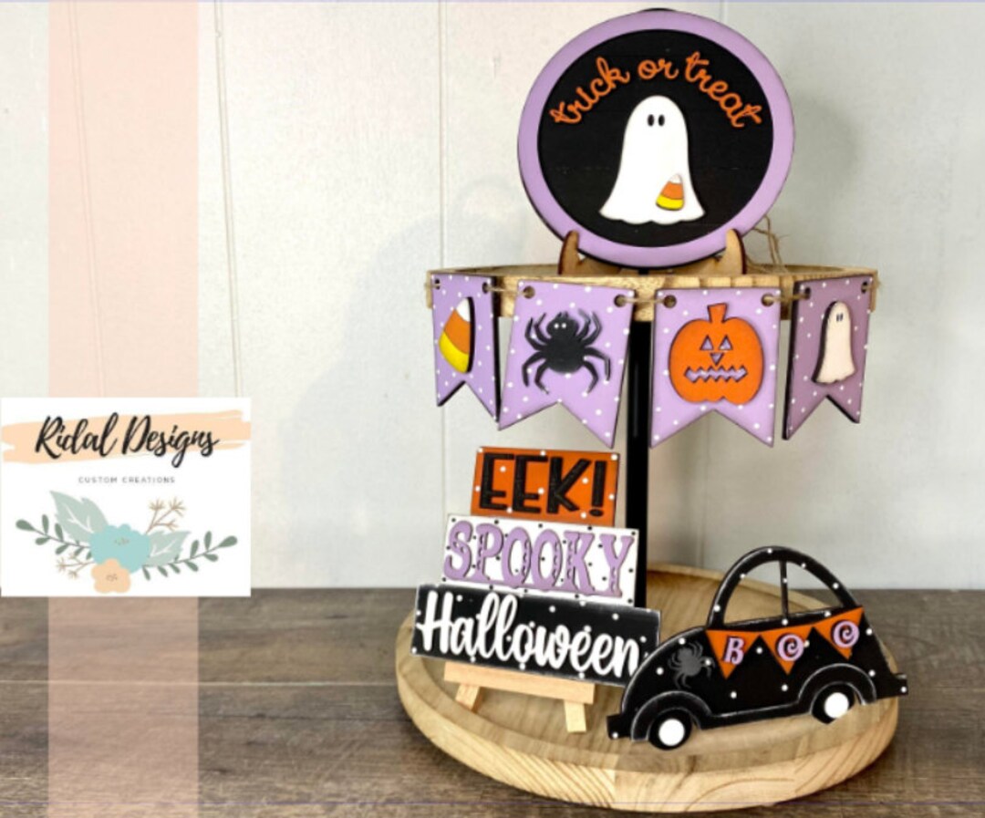 Halloween Tiered Tray, Spooky Tray, Seasonal Decor, Bundle or ...