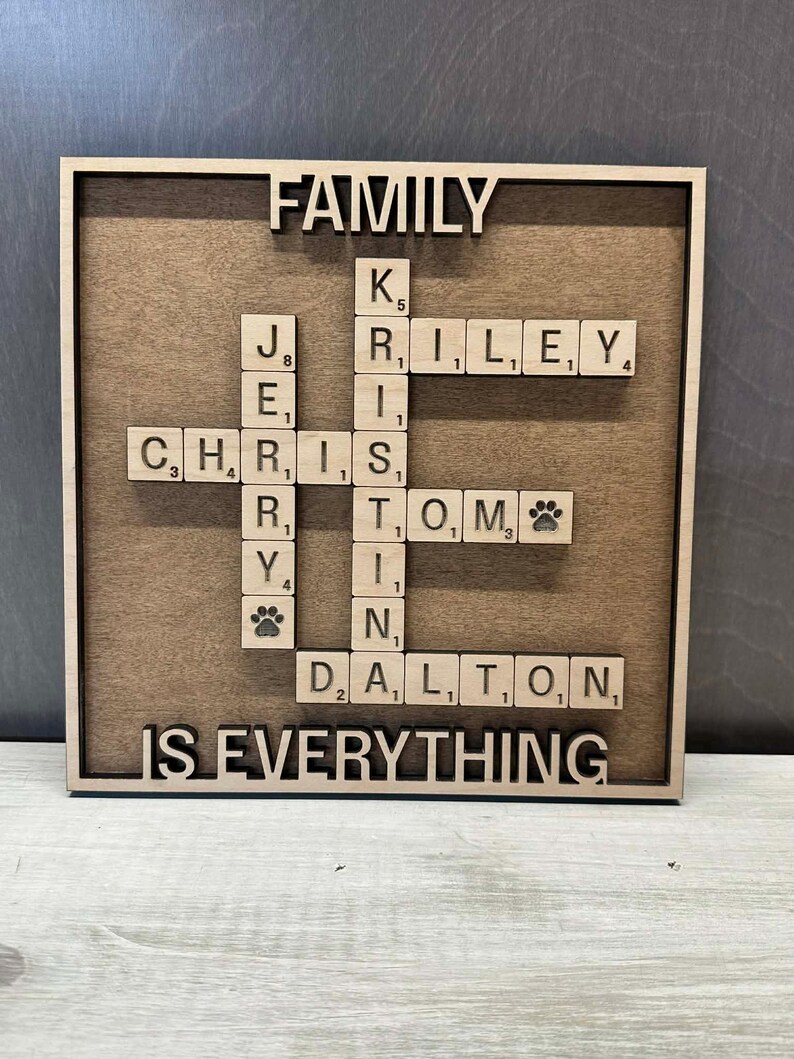 Family Scrabble Sign, Custom Home Decor, Personalized Sign ...