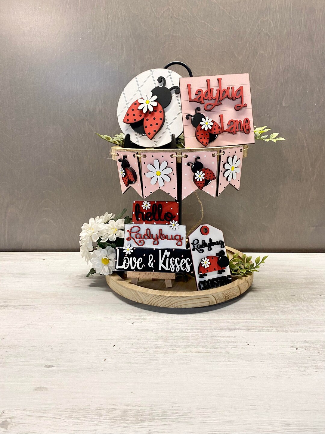 Ladybug Tiered Tray Set, Individual Pieces Available, Everyday Decor ...