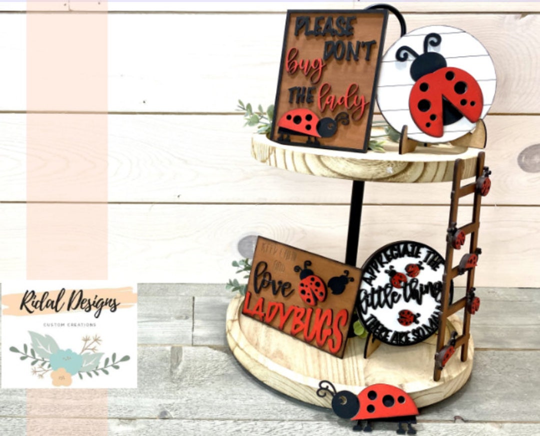 Ladybug Tiered Tray, DIY Also Available, Summer or Spring Decor ...