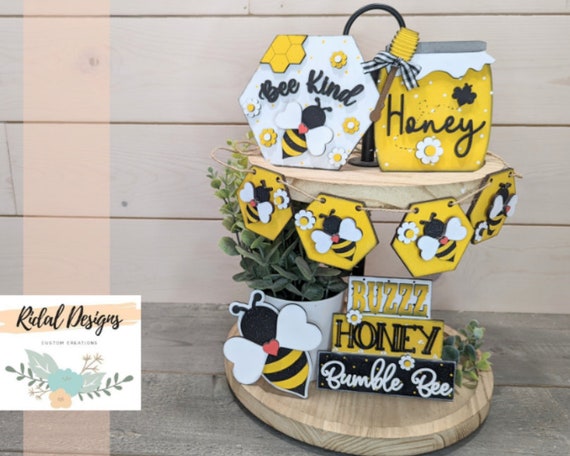 Bumblebee Tiered Tray Farmhouse Style Tray Every Day Decor - Etsy
